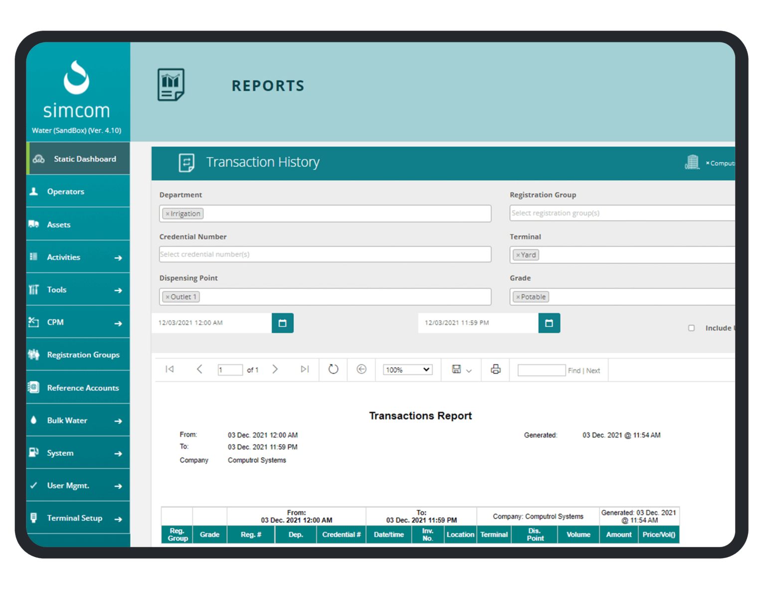 Simcom Water - Computrol